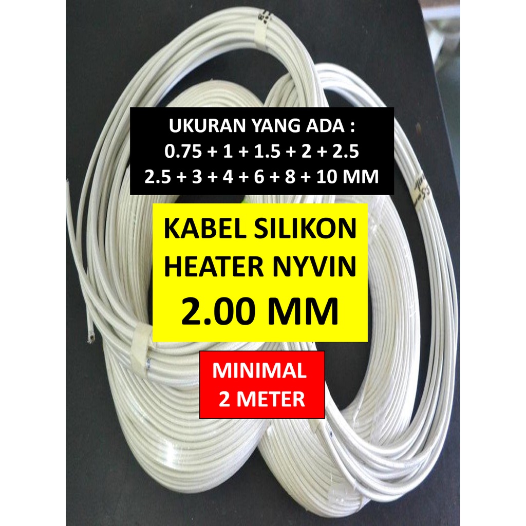 Jual Kabel Silikon 2 MM - Minimal 2 Meter - Kabel Heater - Kabel Tahan ...