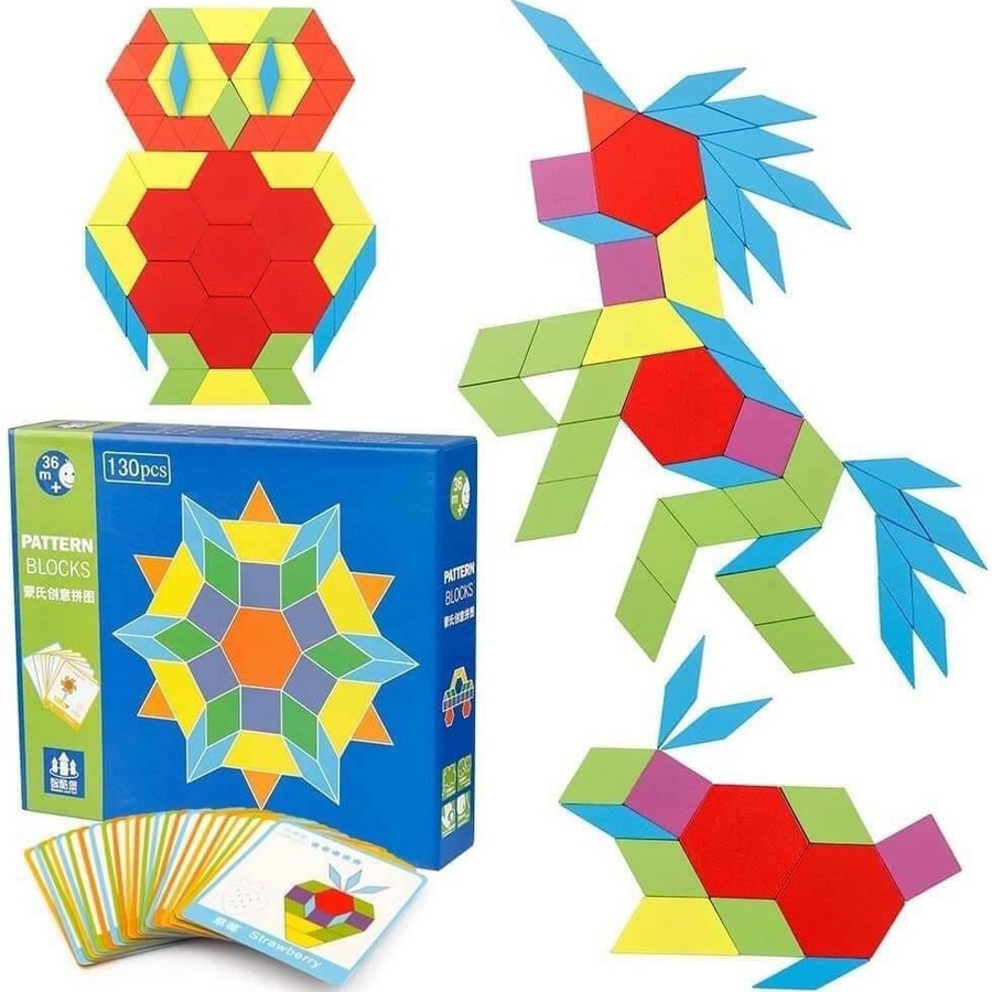 Jual Puzzle Kayu - Montessori Pattern Block Bentuk Shape Wooden Balok ...