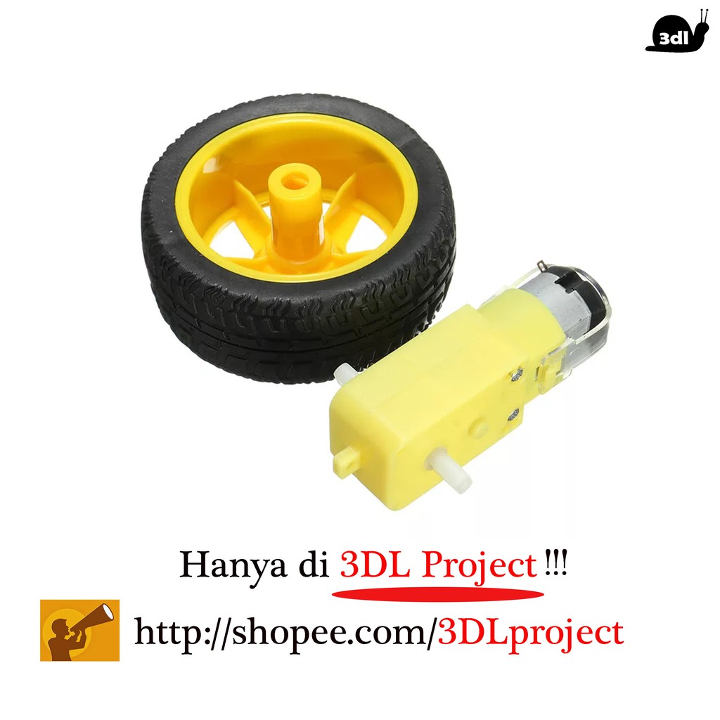 Jual Gear Box 1:48 Roda Robot+Smart Wheel DC motor | Shopee Indonesia