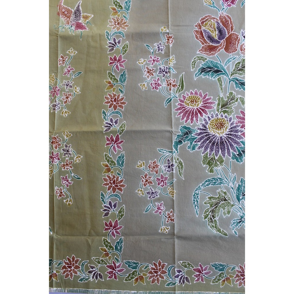 Jual Kain Batik Cap Encim Motif Bunga (Handmade) | Shopee Indonesia