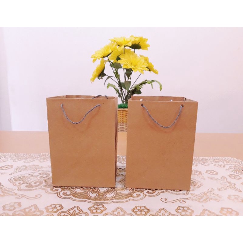 Jual Paper bag kotak polos coklat / paperbag kotak KECIL tas kertas ...