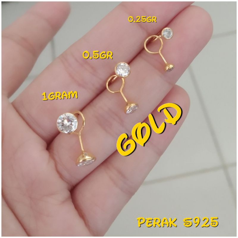 Jual ANTING TOGE MATA ( KUNING) LAPIS EMAS PERAK 925 LAPIS MAS PUTIH ...