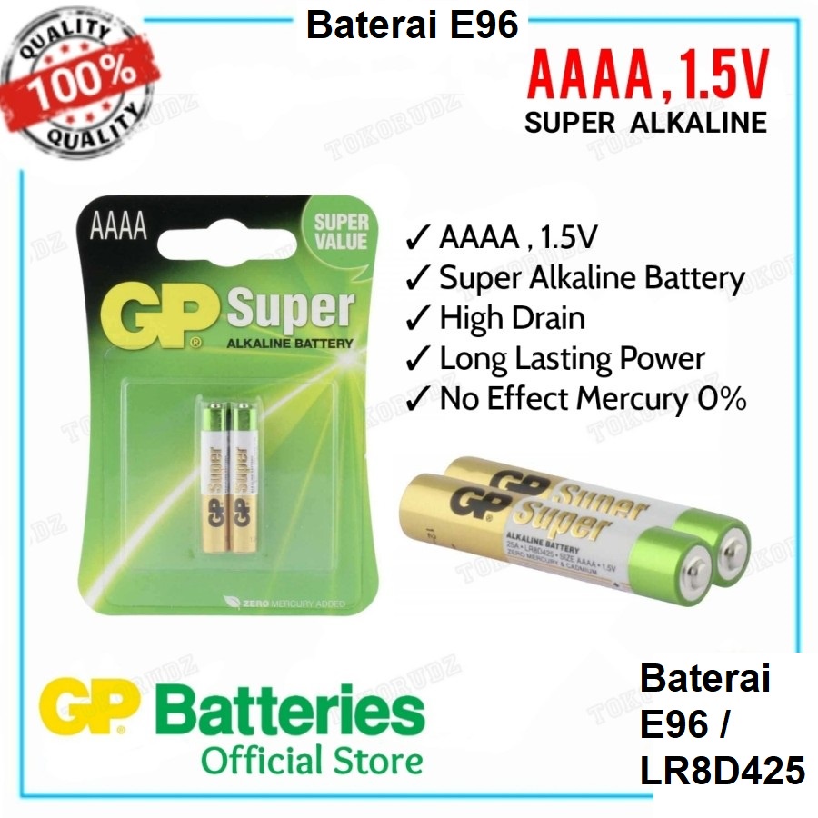 Jual GP AAAA/ A4 Baterai ALKALIN E96 / LR8D425 / MN 2500 / MX 2500 ...