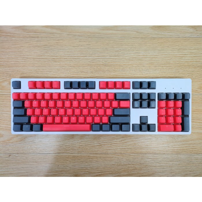 Jual KEYCAPS ABS RED BLACK Translucent OEM Profile 104 Keys Tembus LED ...