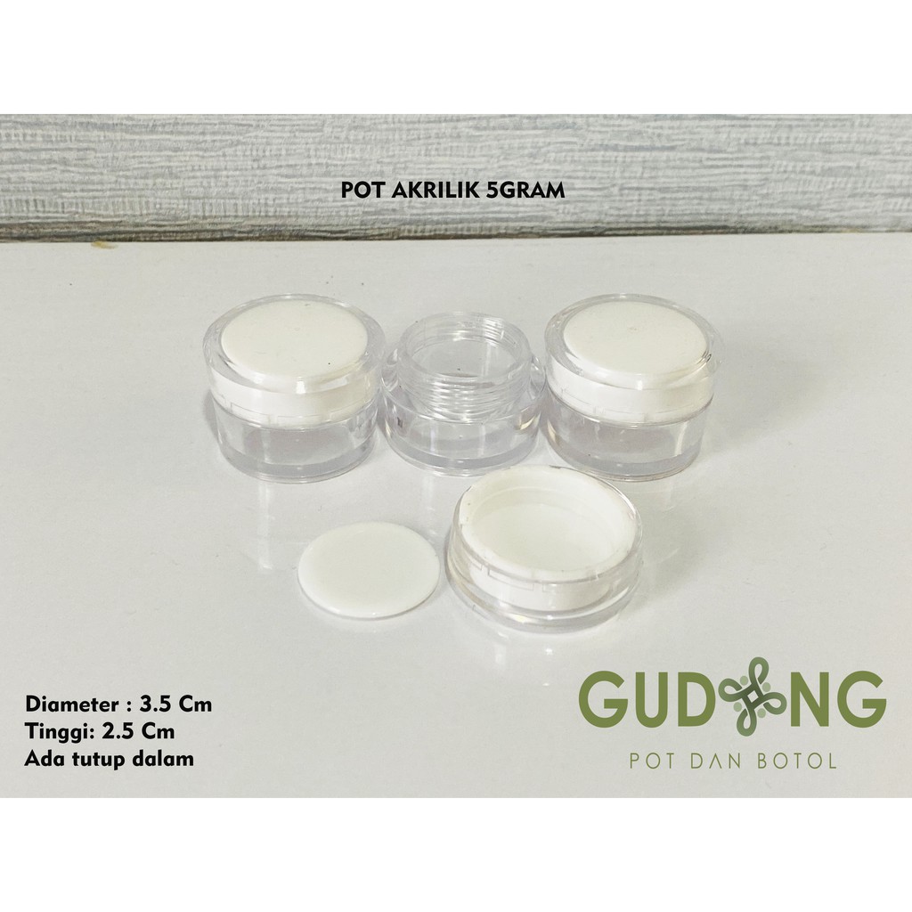 Jual POT 5 Gram Akrilik Bulat Kemasan 25 Pcs @ Rp 1500 | Shopee Indonesia