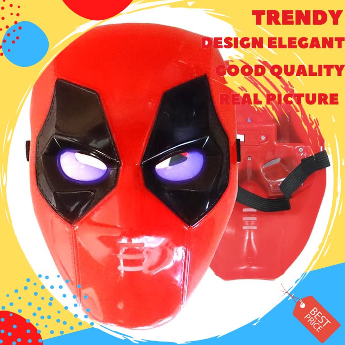 Jual Topeng Marvels Deadpool Superhero LED Mask Topeng Mainan Anak ...