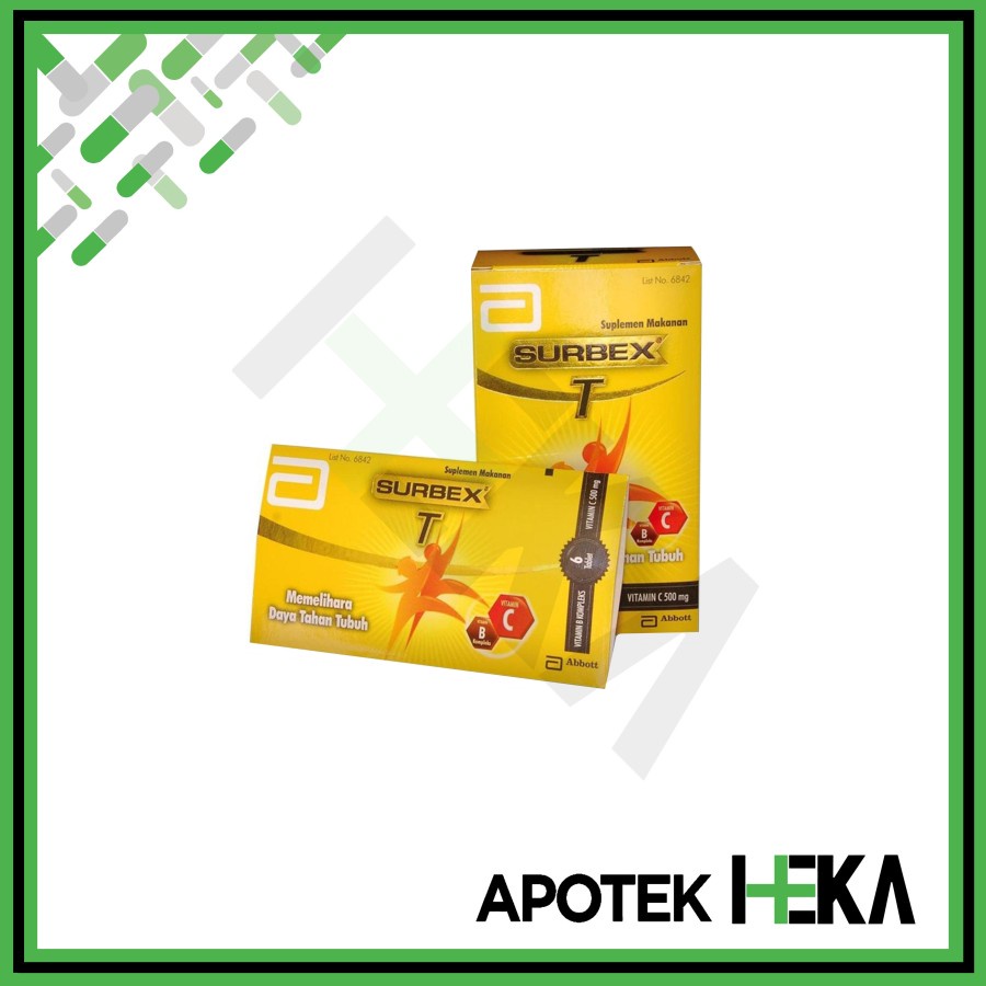 Jual Surbex T Box isi 5x6 Tablet - Vitamin B Kompleks dan Vitamin C 500 ...