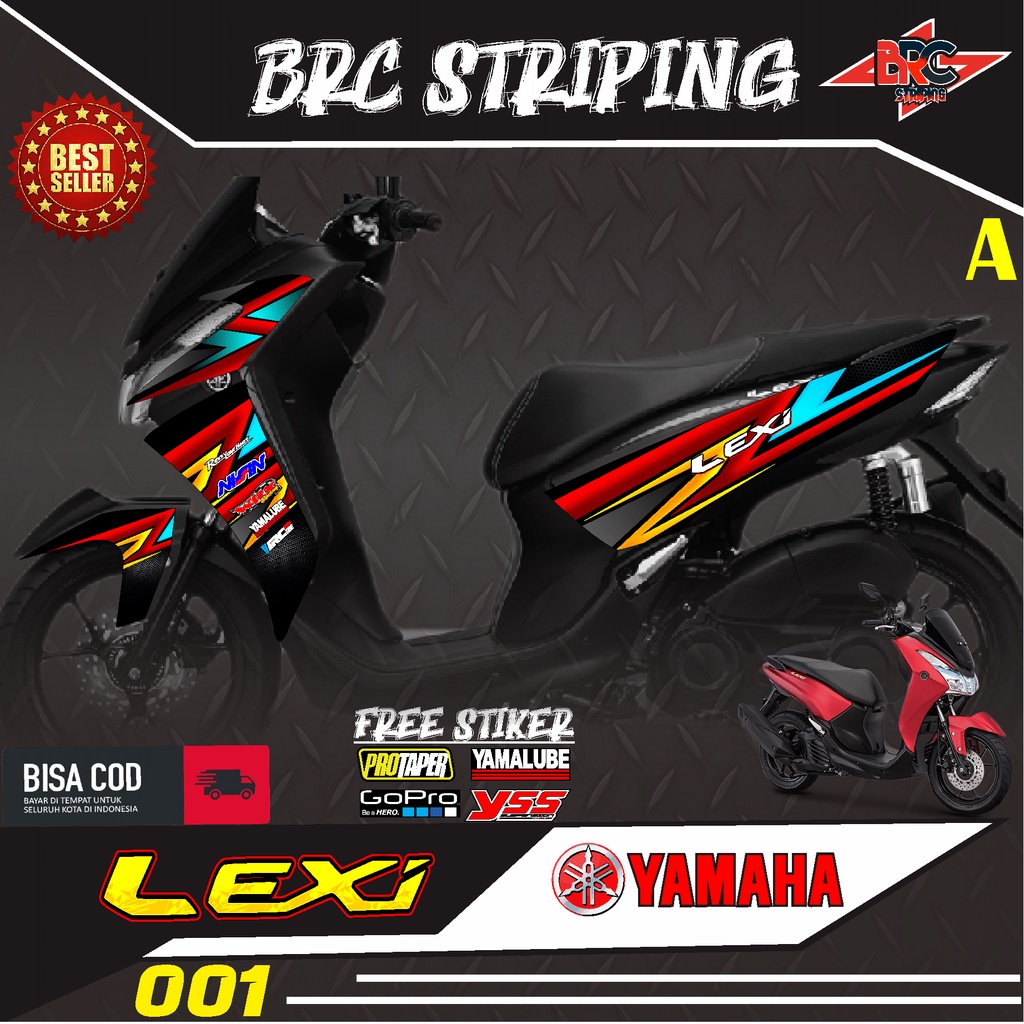 Jual Striping Sticker Yamaha Lexi 001-Variasi List Motor Lexi Desain ...