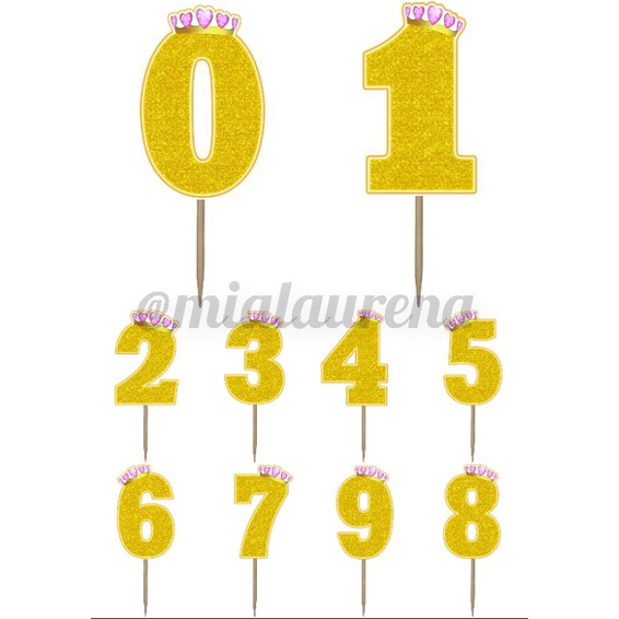 Jual topper birthday cake number 0-9 hiasan kue ulang tahun angka ...