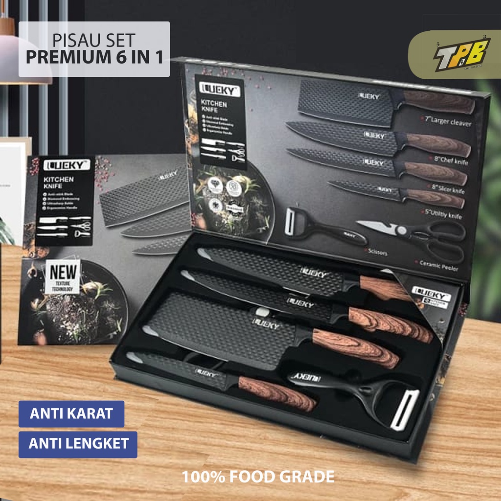 Jual Set Kitchen Knife Pisau Gunting Pemotong Set Pisau Alat Dapur Set ...