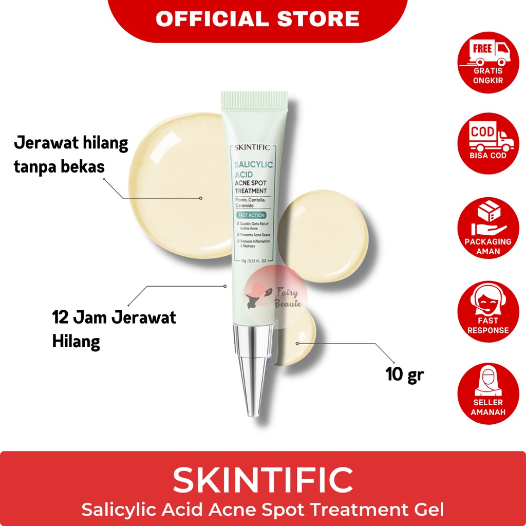 Jual Skintific Salicylic Acid Acne Spot Treatment Gel 12 Hours Cure ...