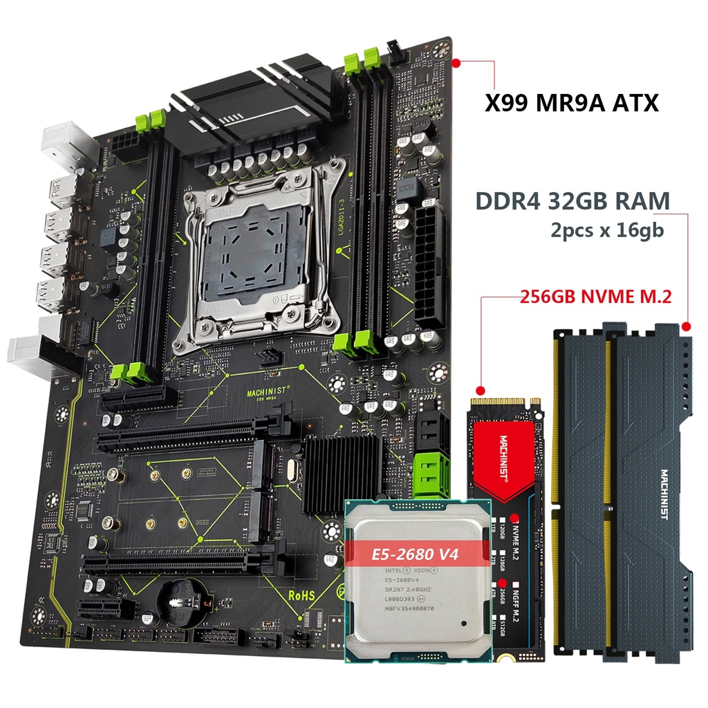 Jual Preorder Machinist X99 Lga 2011 3 Motherboard Combo Set Kit With