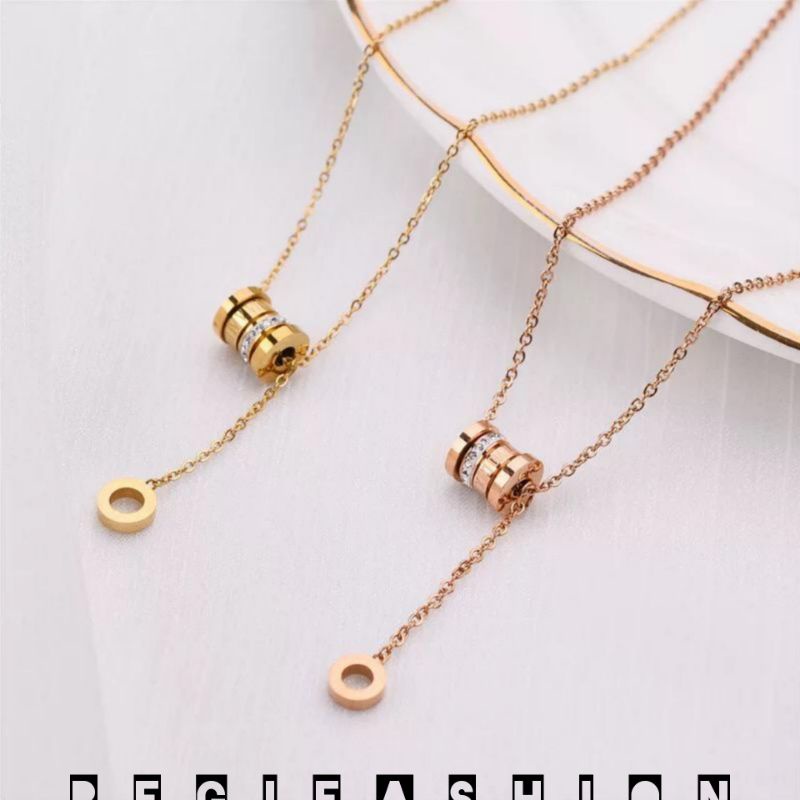 Jual Kalung Titanium Terbaru 2022 Liontin Ring Juntai Fashion Wanita ...