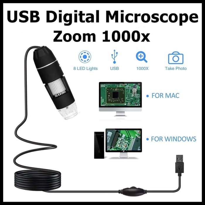 Jual Mikroskop USB Microscope Digital 50 sampai 1000X Magnifier Camera ...