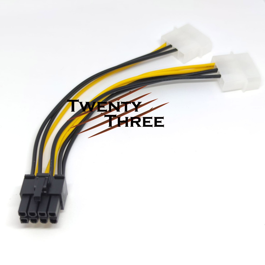 Jual Dual Molex 4 Pin Female to 8 Pin Male Kabel Power VGA Converter ...