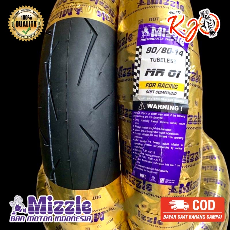Jual Ban luar Racing MIZZLE MR01 90/80 Ring 14 90/80 Ring 17 soft ...