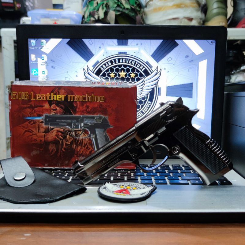 Jual Korek Api Pistol M9 608 LEATHER MACHINE | Shopee Indonesia