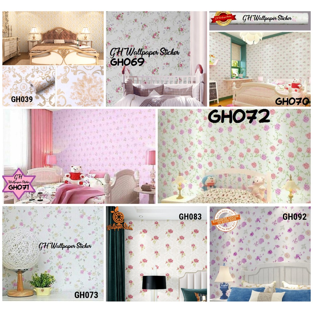Jual Wallpaper stiker Dinding Motif Bungalpaper Sticker 45cm x 8 ...