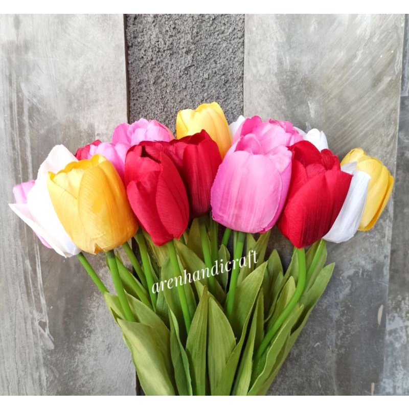 Jual ARENHANDICRAFT Artificial bunga tulip kain || dekorasi rumah ...