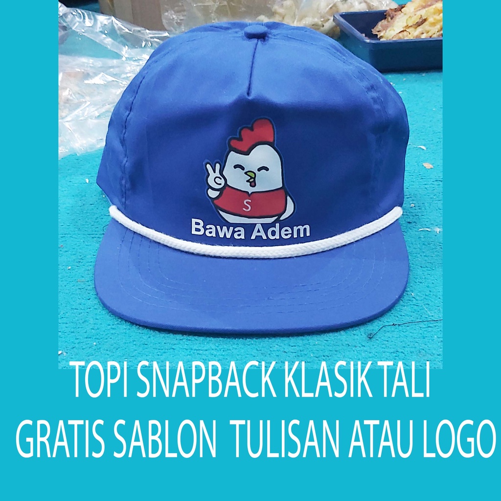 Jual SABLON LOGO NAMA GAMBAR TOPI SNAPBACK KLASIK TALI CUSTOM | Shopee ...