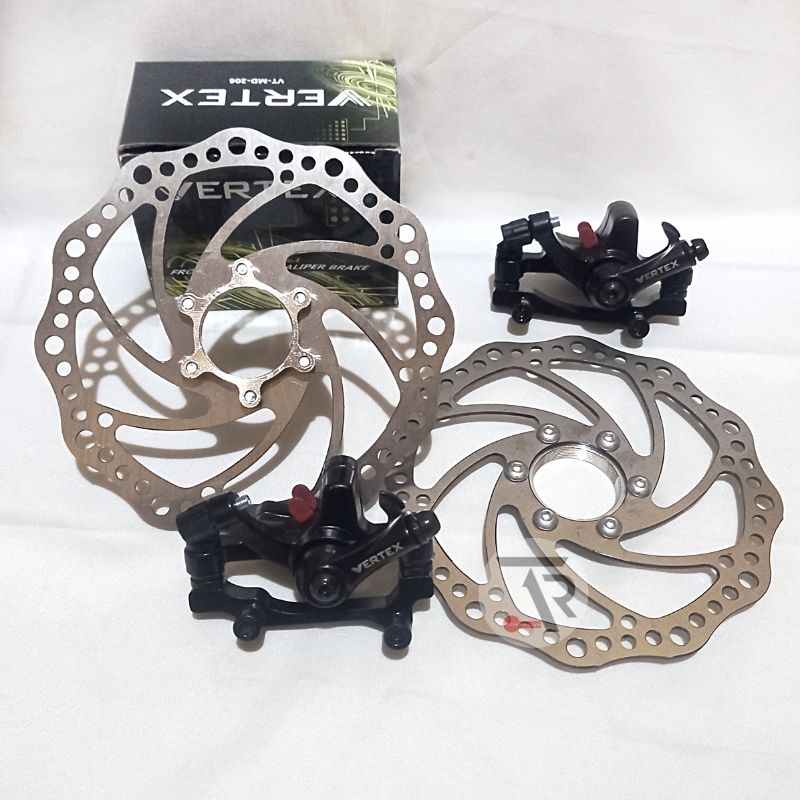 Jual disc brake / rem cakram sepeda untuk hub drat set lengkap depan ...