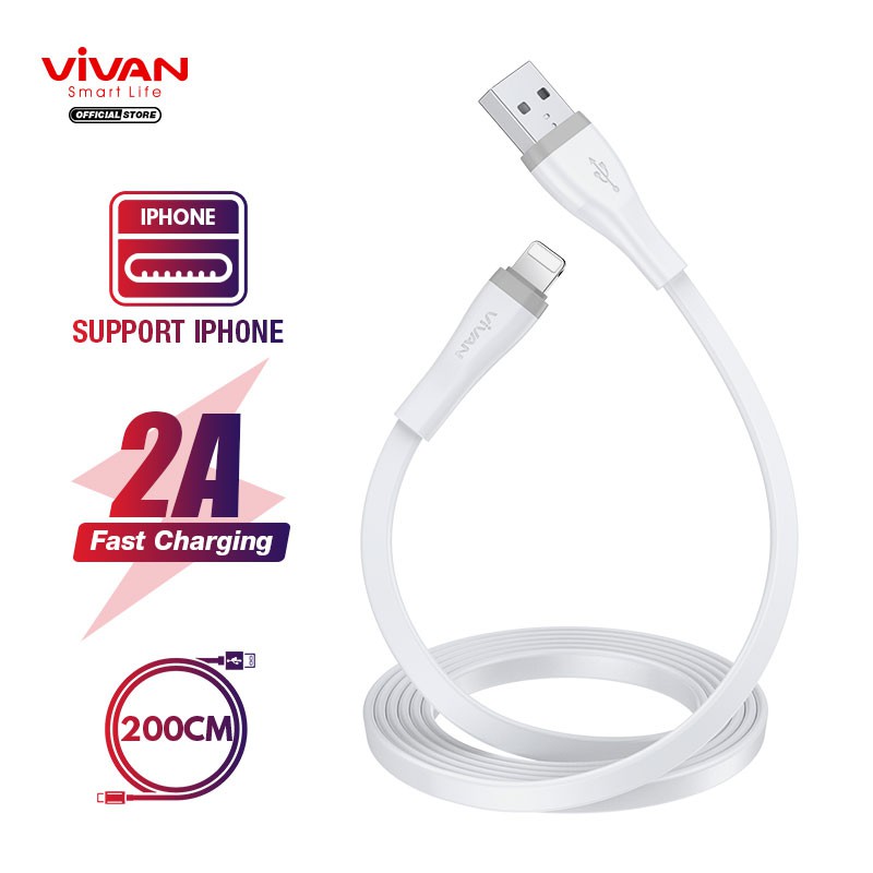 Jual Kabel Data usb iPhone lightning SL (30/100/200CM) VIVAN Fast ...