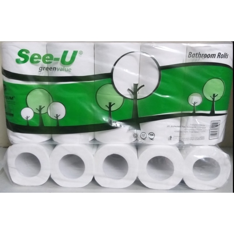 Jual Tissue Toilet Roll Core isi 10 putih halus See-U | Shopee Indonesia