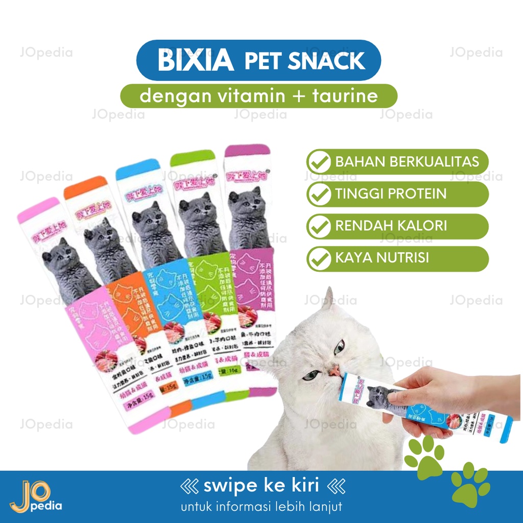 Jual BIXIA Snack Kucing Cemilan Makanan Basah Strip Cat Creamy Treats ...