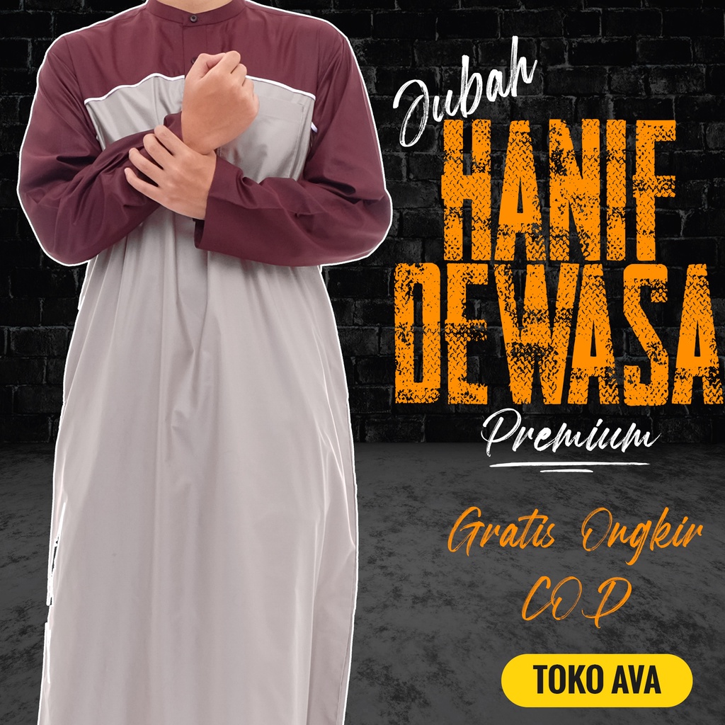 Jual Pakaian Baju Muslim Jubah Gamis Hanif Kasual Terbaru Laki Laki Pria Dewasa Lengan Panjang ...