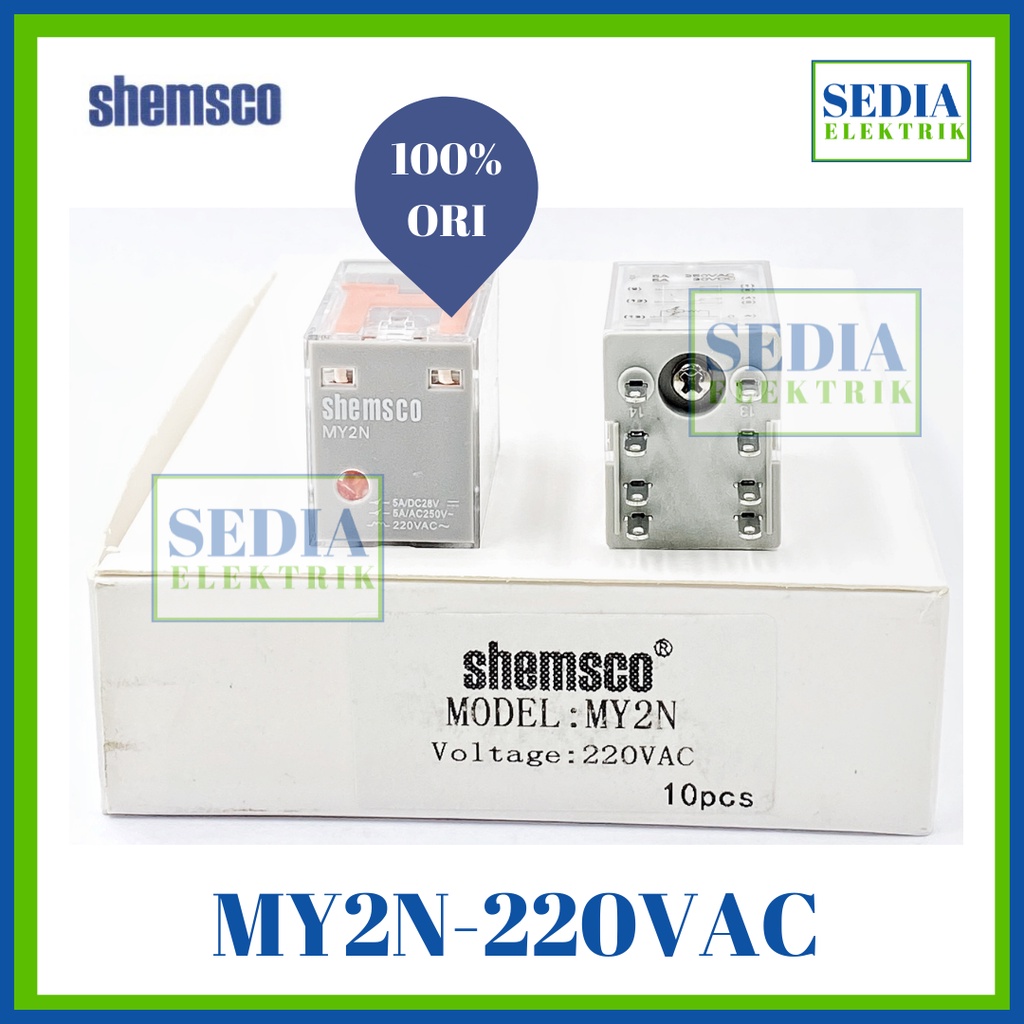 Jual Shemsco Relay MY2N-220VAC MY2N 220VAC sama Omron MY2N-GS-220 ...