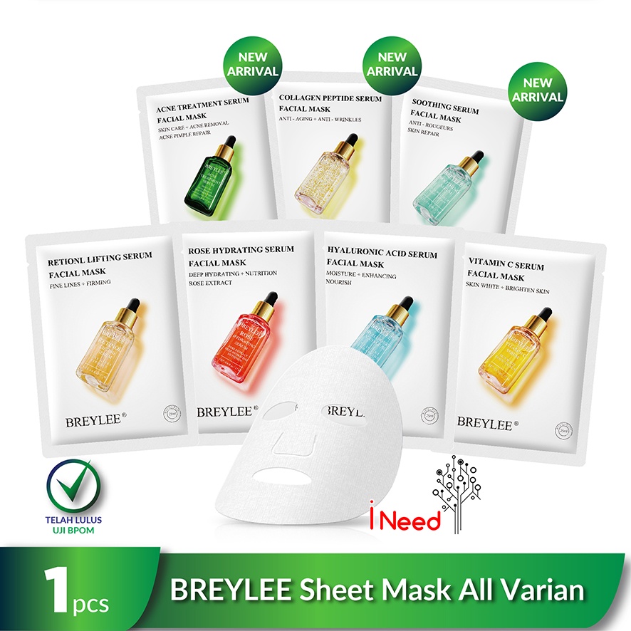 Jual (INEED) BREYLEE Face Mask (Sheet Mask) | BREYLEE Masker Wajah ...