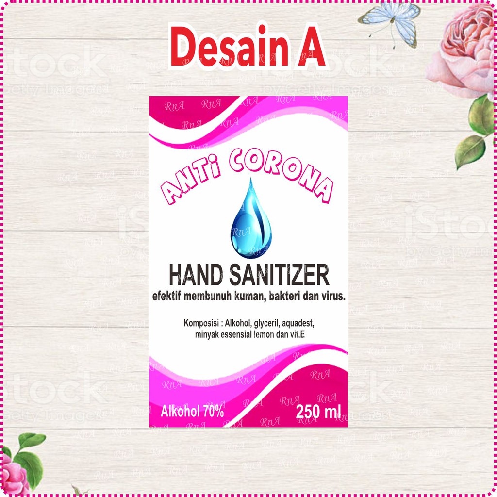 Jual Stiker HAND SANITIZER antiseptik untuk Botol 20ml 30ml 60ml 100ml ...