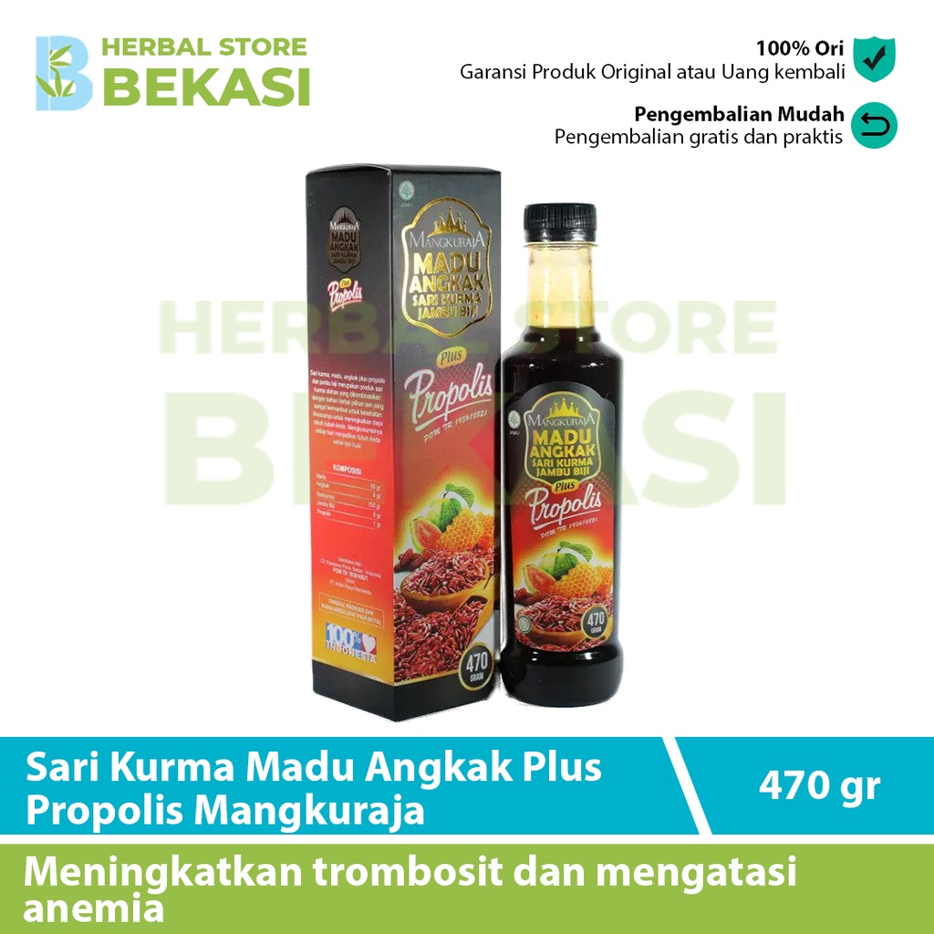 Jual Sari Kurma Madu Angkak Plus Propolis Dan Daun Ubi Jalar Mangkuraja ...