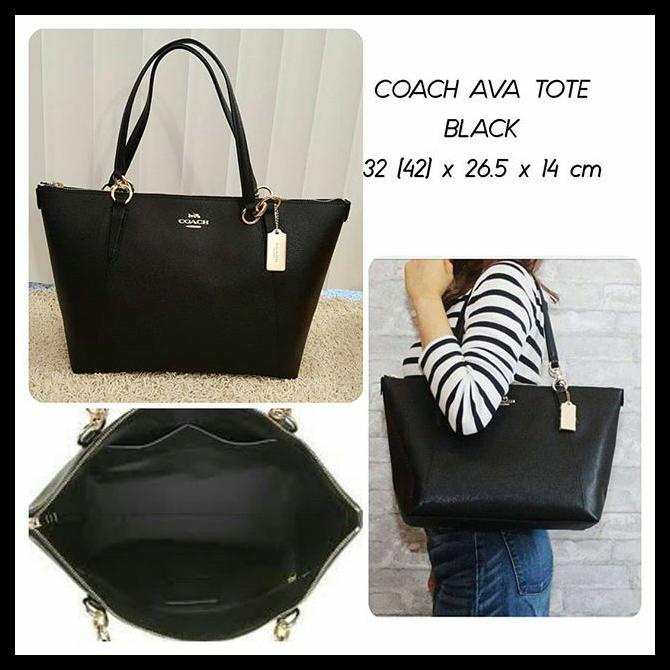 Jual Tas Coach Ava Tote Black Gold Hardware Original | Shopee Indonesia