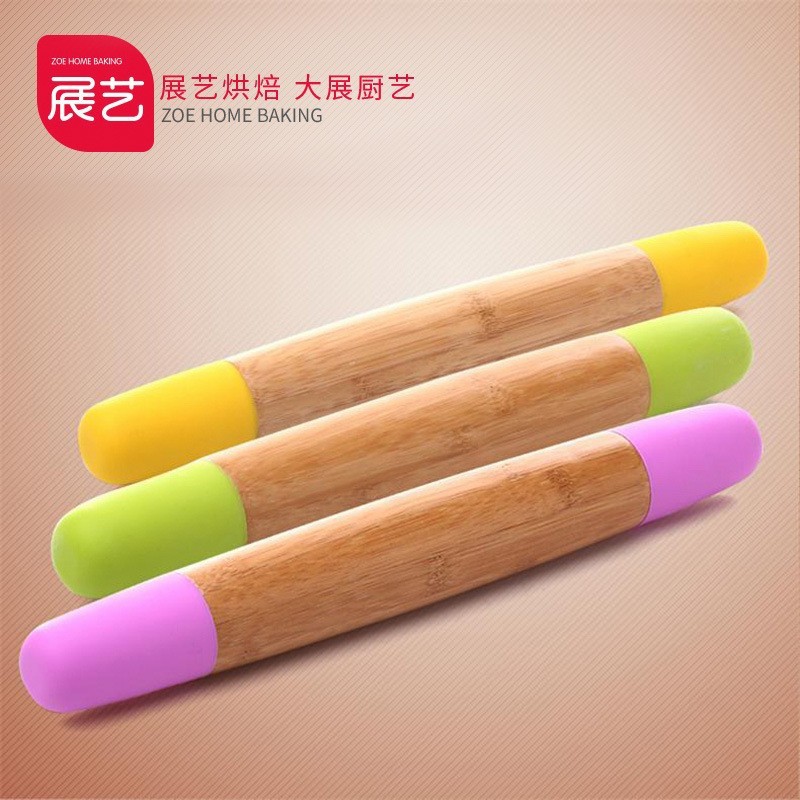 Jual Zoe Wooden Rolling Pin with Silicone / Alat Gilas Adonan Kayu 30cm ...
