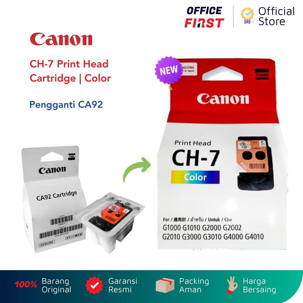 Jual Canon CH-7 Color Warna Print Head Cartridge Printhead Pengganti CA92 CH7 CH 7 | Shopee ...