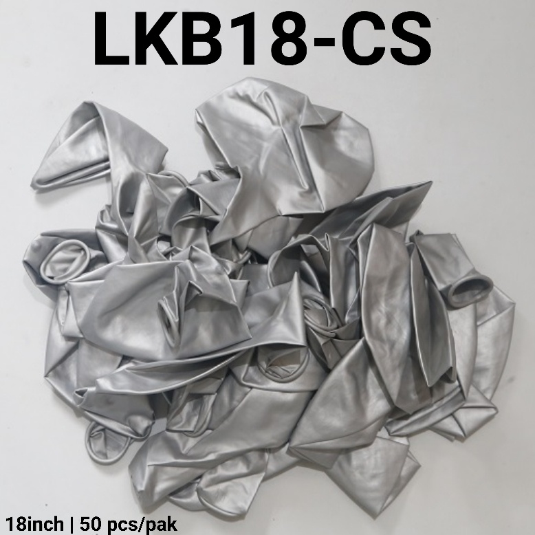 Jual LKB18-CS Balon latex 18 inch 45 cm 50 chrome krom kilap silver ...