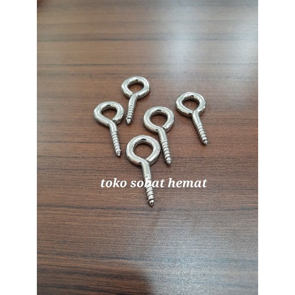 Jual Skrup Mata Tutup Ulir / Paku Gantungan kunci ulir / Ring paku ulir ...