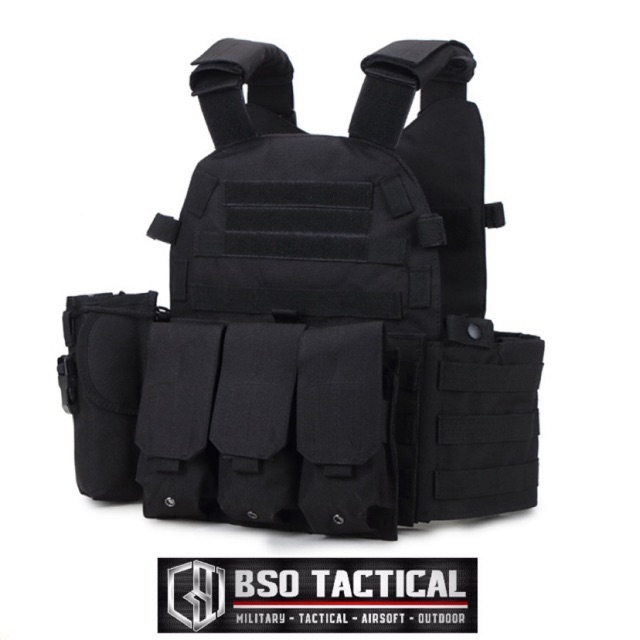 Jual Rompi Tactical 6094 Style Body Vest 600D Include Triple Mag Pouch Radio Medic Pouch Import ...