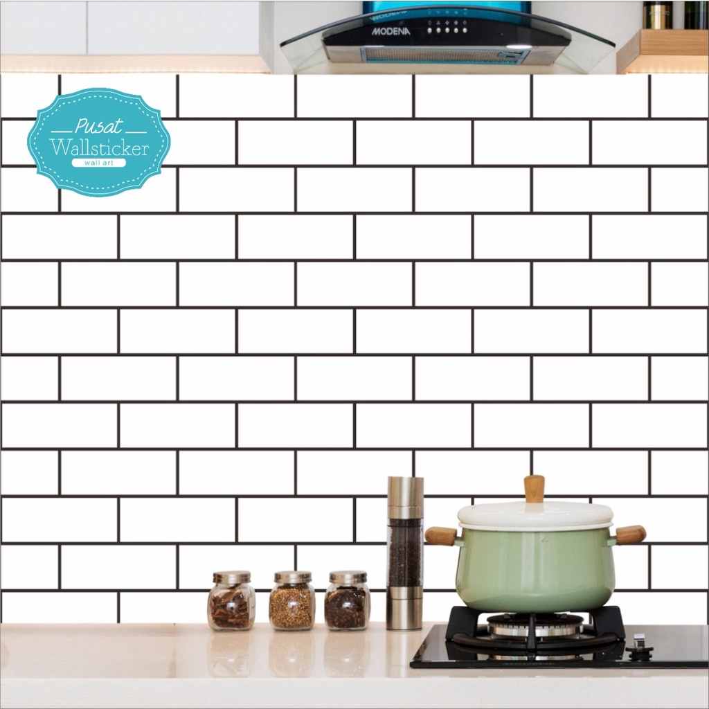 Jual Puswall - Wallsticker Kitchen Motive Batu Bata 1/Stiker Dapur ...