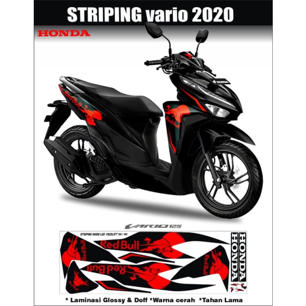 Jual STRIPING MOTOR VARIO EDISI REDBULL / STICKER LIS VARIASI VARIO 125 ...