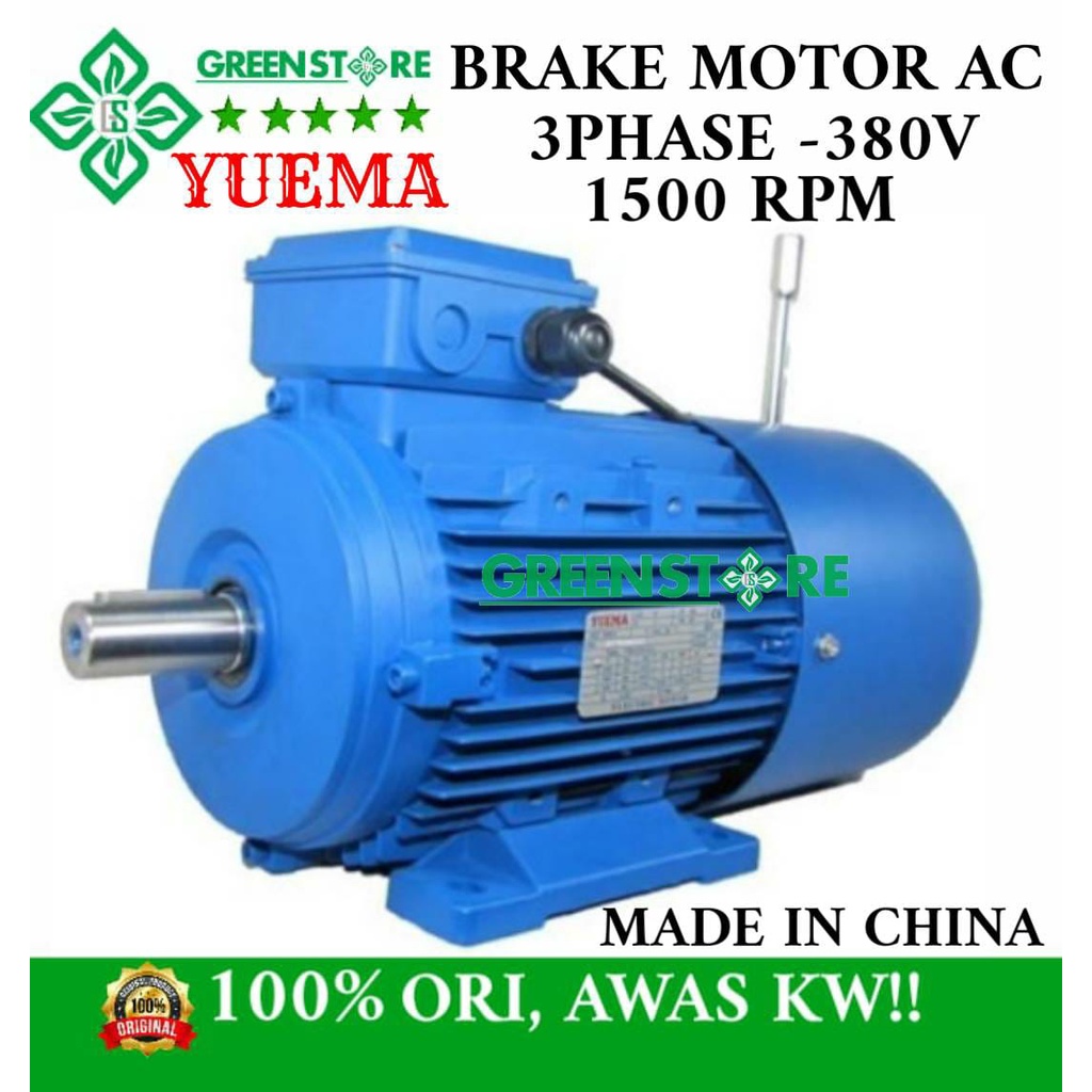 Jual YUEMA AC 0.5KW/0.75HP FRAME 801-4/4POLE/3PHASE/B3 FOOT MOUNTED ...