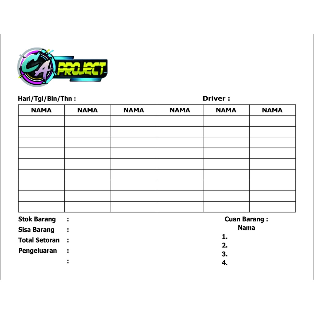 Jual Cetak nota Ukuran 1/2 Folio HVS, nota Custom, Cetak nota nama Toko ...