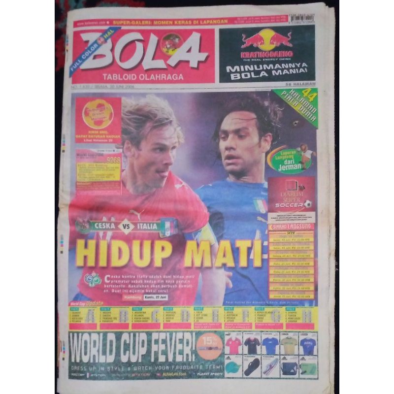 Jual Tabloid BOLA selasa 20 Juni 2006 (full color) | Shopee Indonesia