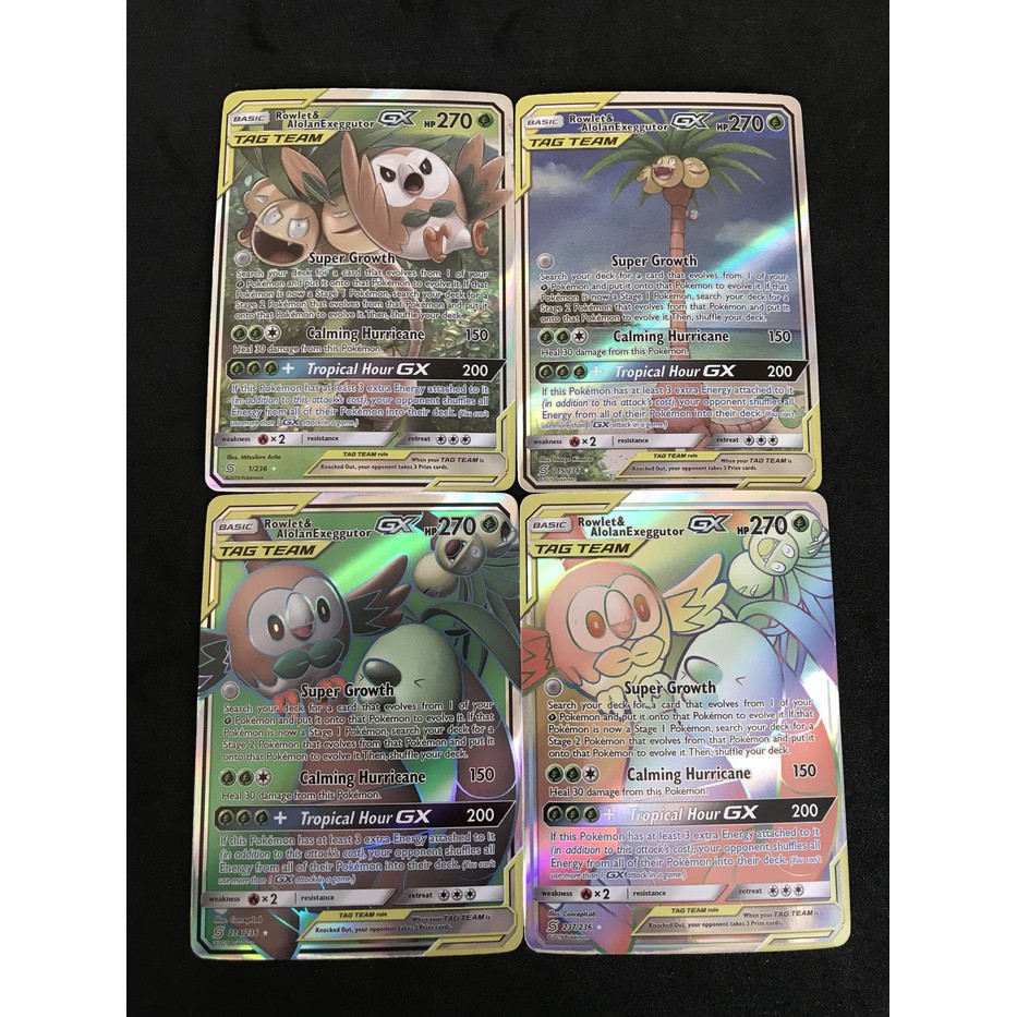 Jual Kartu Pokemon TCG Sun&Moon Tag Team Rowlet & Alolan Exeggutor(4 ...