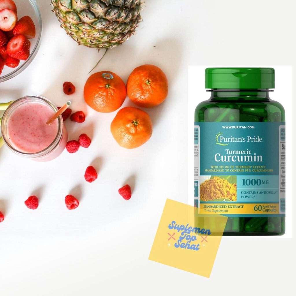 Jual ORIGINAL Puritan Turmeric Curcumin 1000mg with Bioperine 5mg 60 ...