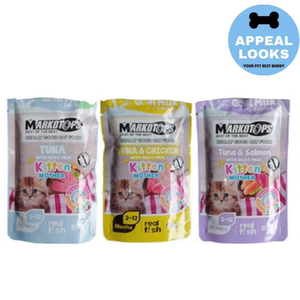 Jual Markotops Mother & Kitten Sachet 85gr With Goat Milk / Makanan ...