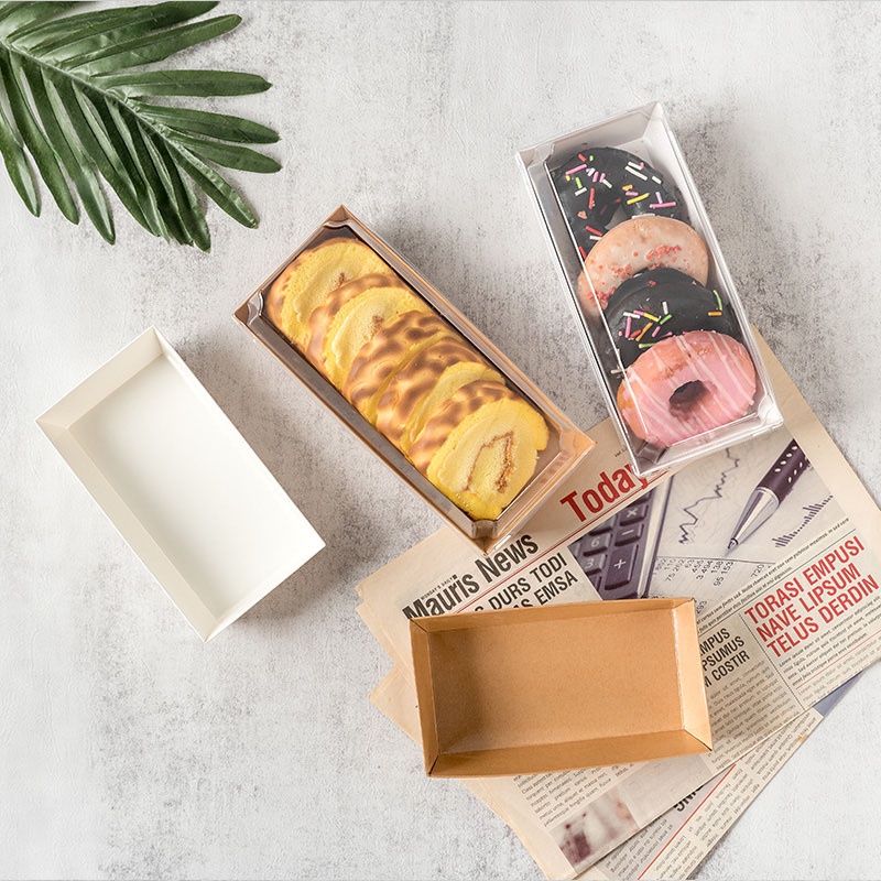 Jual Paper Box Mika Panjang Cup Box Kotak Roti Donat Paper Tray +Tutup ...