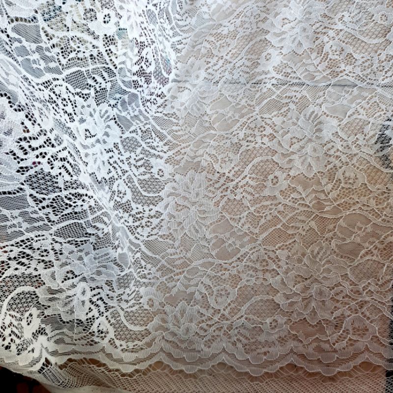 Jual kain brokat murah bw putih tulang kebaya gamis dress hrga per50cm ...