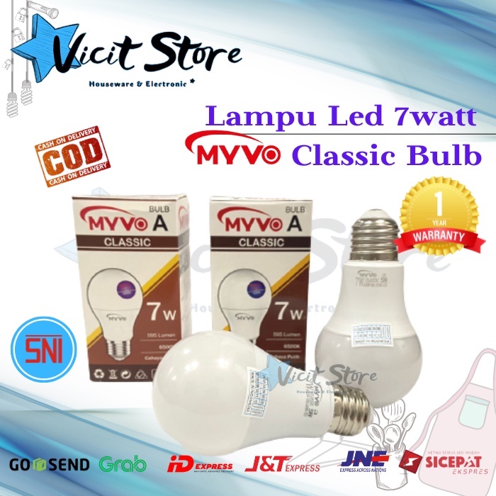 Jual Lampu Led Type 7 Myvo Classic A Bulb Cahaya Putih Bergaransi ...